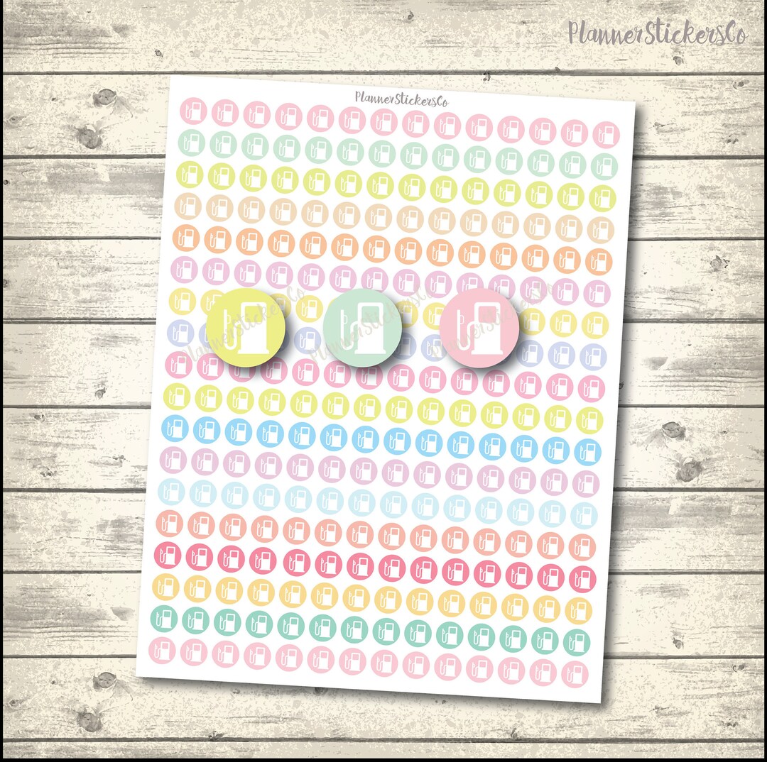 Gas Stickers, Gas Pump Station Printable Planner Stickers, Functional ...