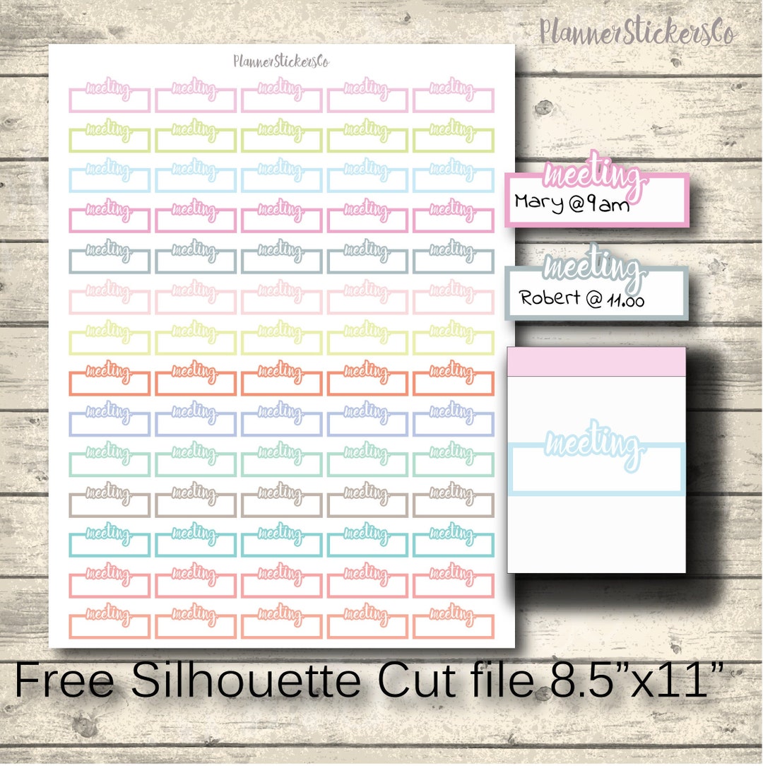 Script Meeting Reminder Planner Stickers, Script Box Sticker, Meeting ...