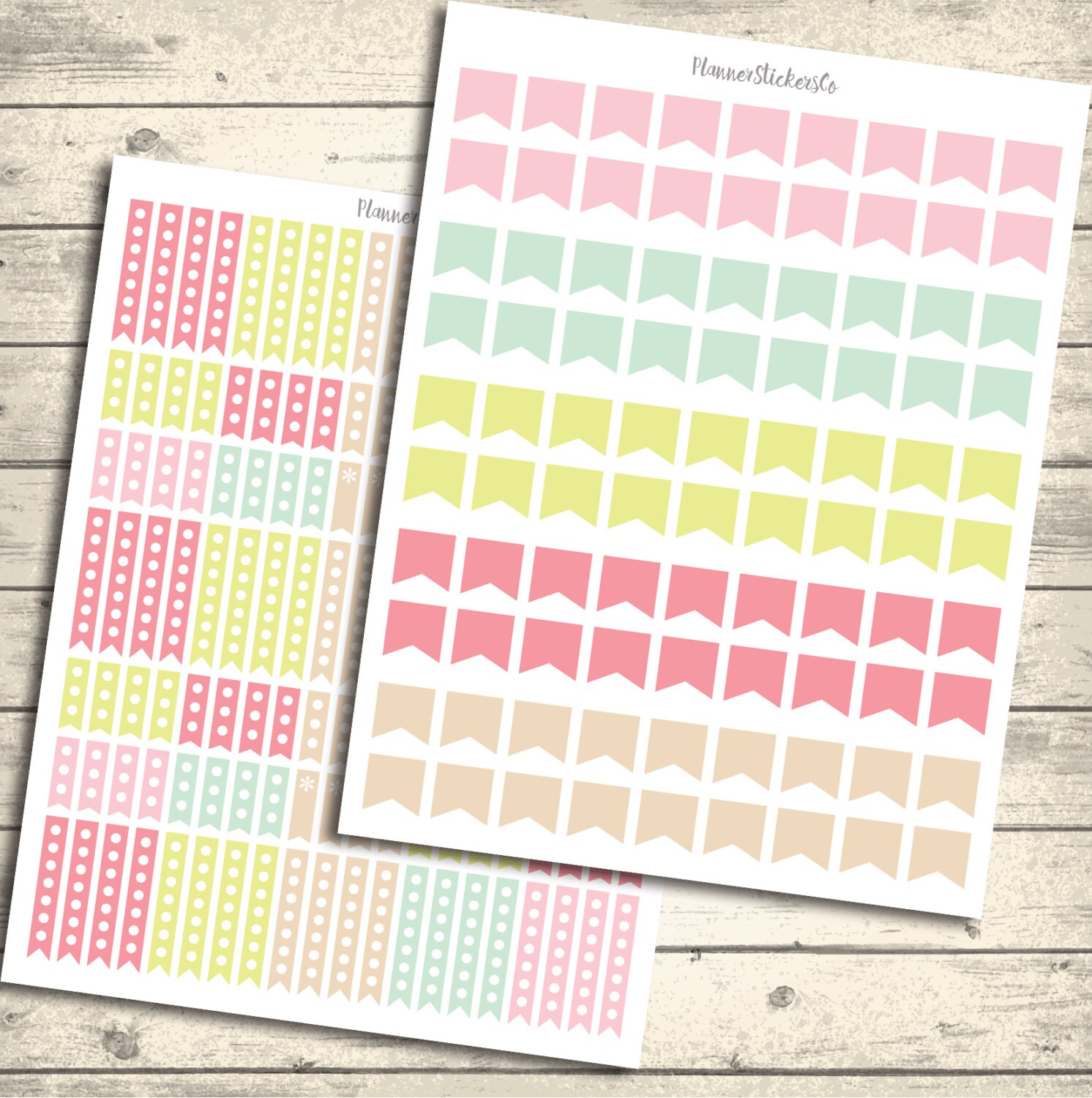 Check Flags Pastel Full and Half Flags, Erin Condren Printable Planner ...