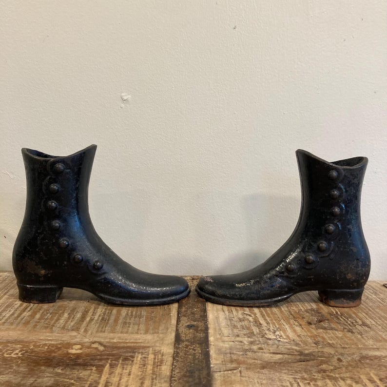 Pair of Vintage Small Victorian Cast Iron Mannequin Shoes Boots - Etsy