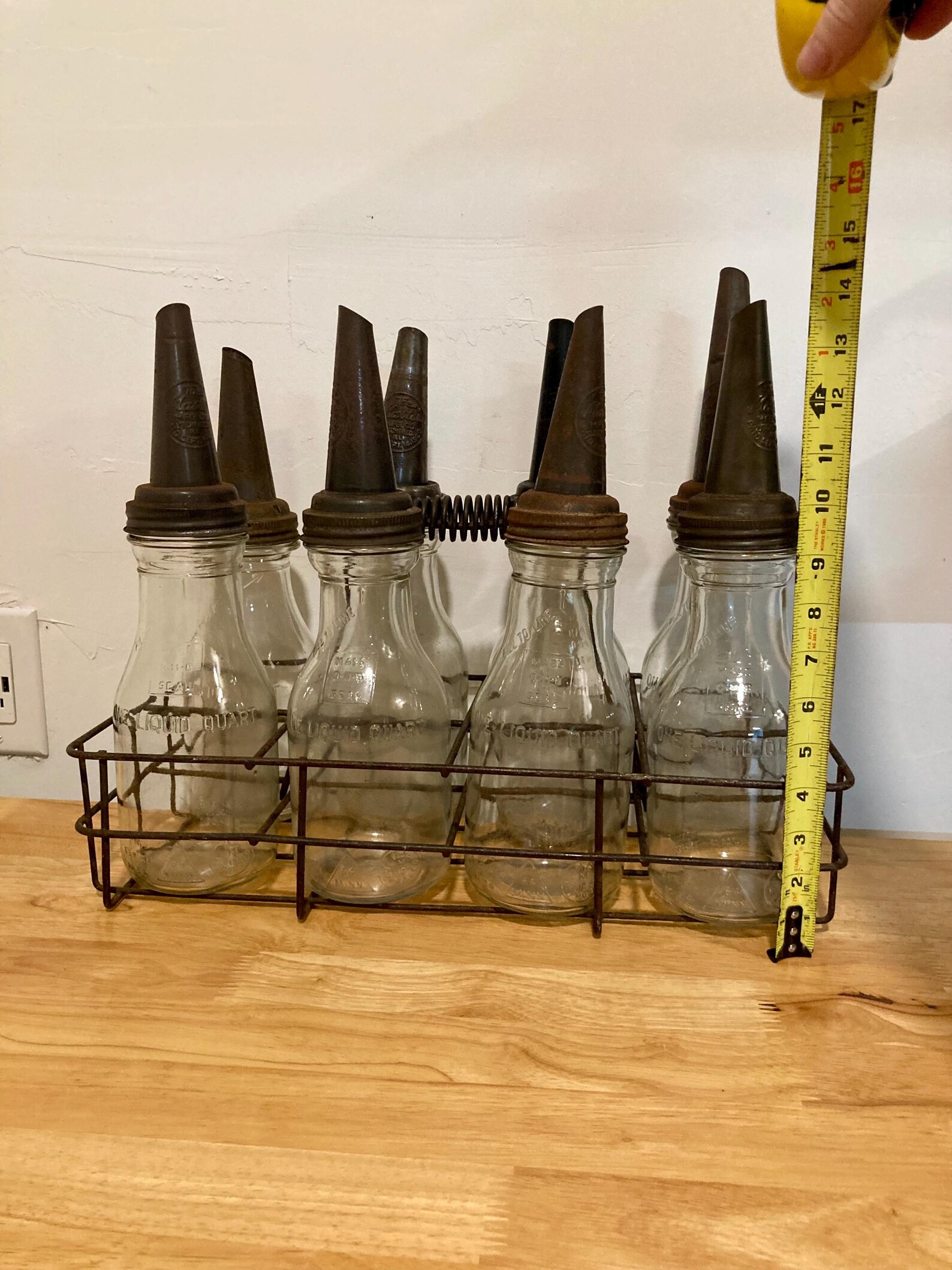 Vintage Motor Oil Glass Jars With Caddy: Master Mfg. Co. Patent 1926 - Etsy