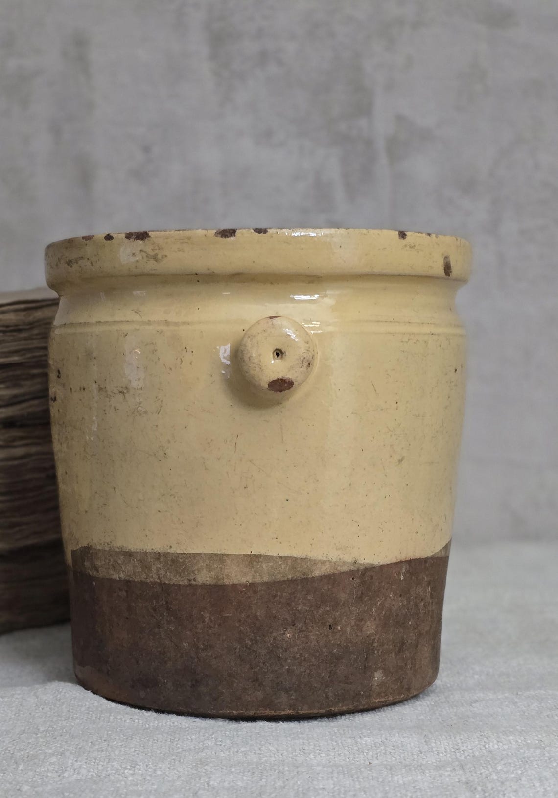 Vintage French Stoneware Gray/blue Confit Pot - Etsy