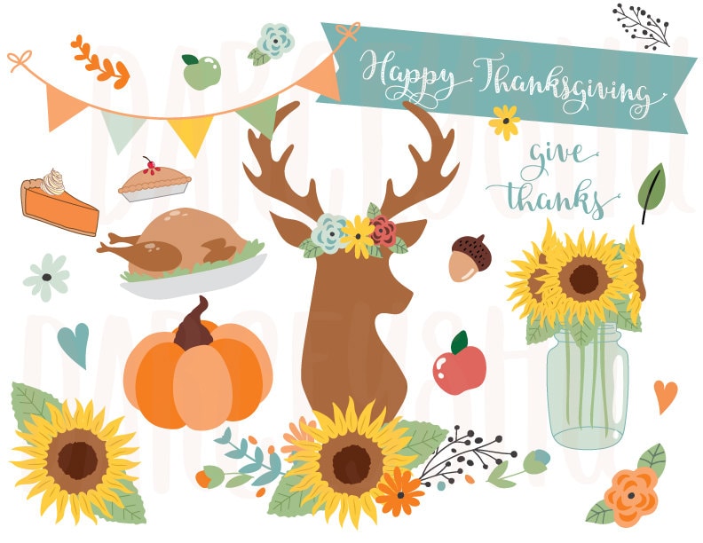 Thanksgiving Clip Art Fall Clipart Autumn Clip Art | Etsy