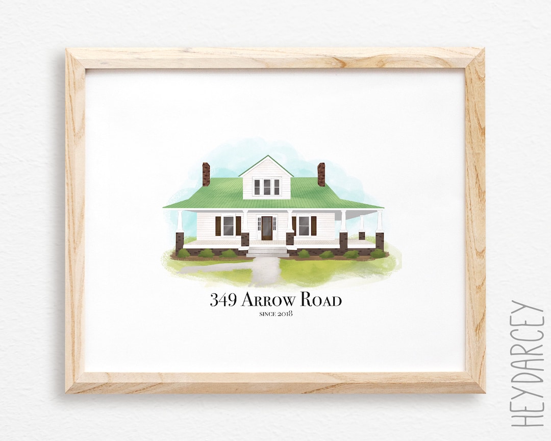 House Illustration, House Artwork, New House Art, Housewarming Gift ...