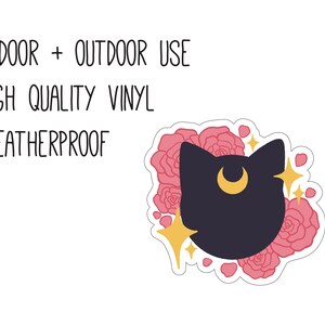 Sailor Moon Sticker, Sailor Moon Cat, Luna Sticker, Luna Cat Sticker ...