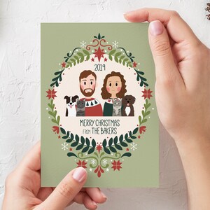 Digital Custom Christmas Card, Folk Christmas Card Design, Custom ...