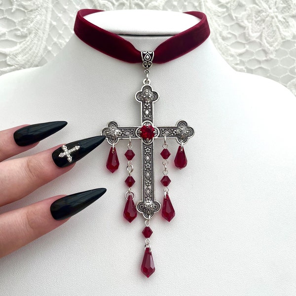 Cross Choker - Etsy