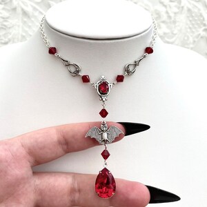 Gothic Necklace Red Necklace Gothic Choker Blood Drop - Etsy