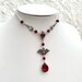 Gothic Necklace, Red Necklace, Gothic Choker, Blood Drop Necklace, Red ...