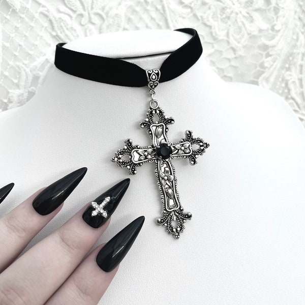 Cross Choker - Etsy