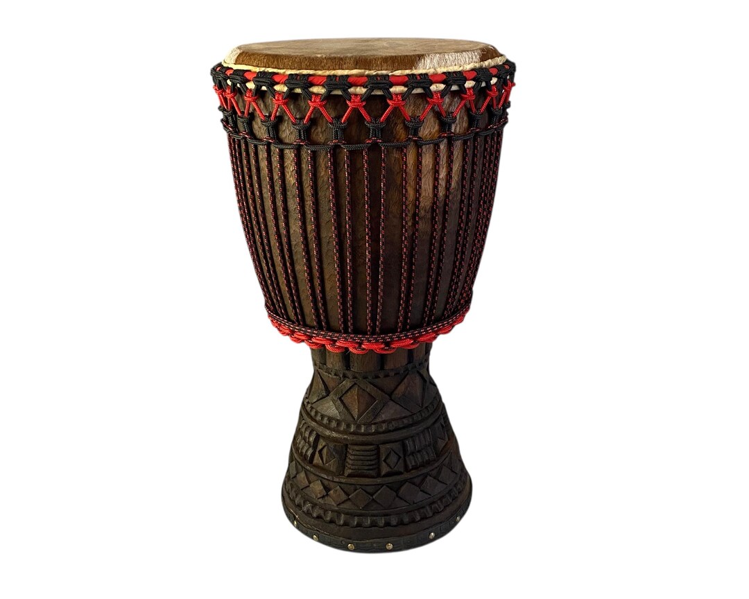 Large 13" Head Djembe Drum – Handcrafted by Doug Libby, Iroko Wood ...