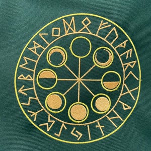 14 Inch Embroidered Rune Symbols Shaman Frame Drum Bag, Easy Load ...