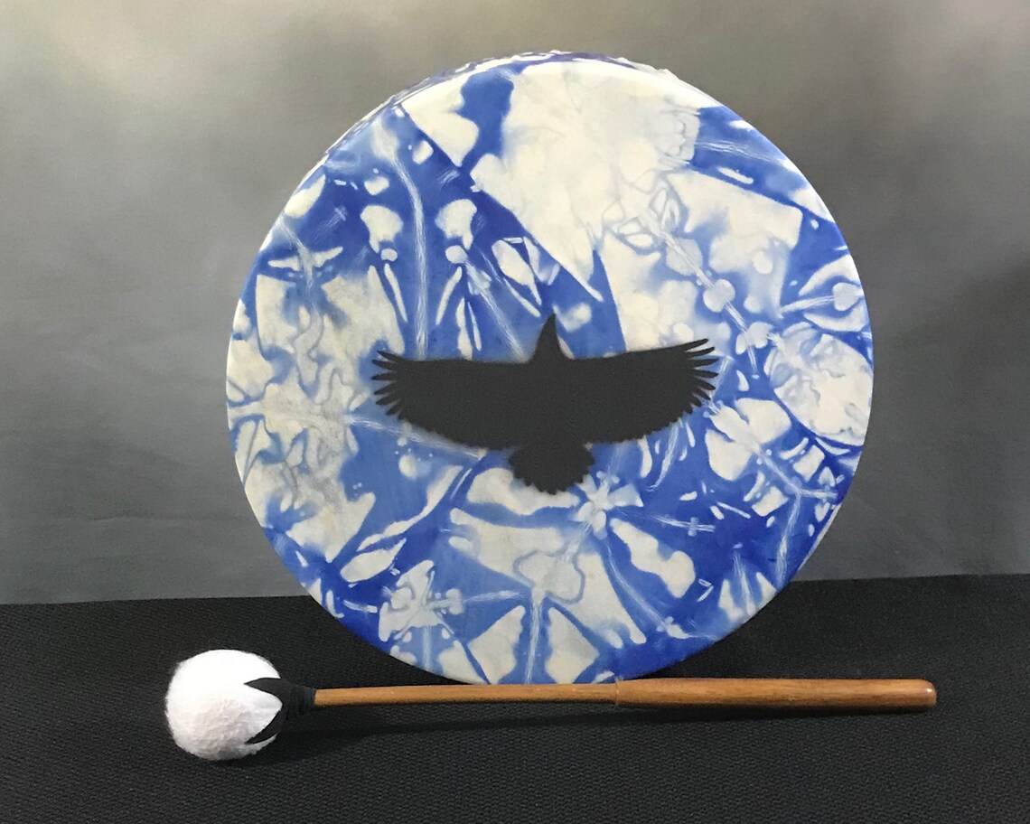 12 Shamanic Hawk Spirit Tie Dye Frame Drum Journey - Etsy