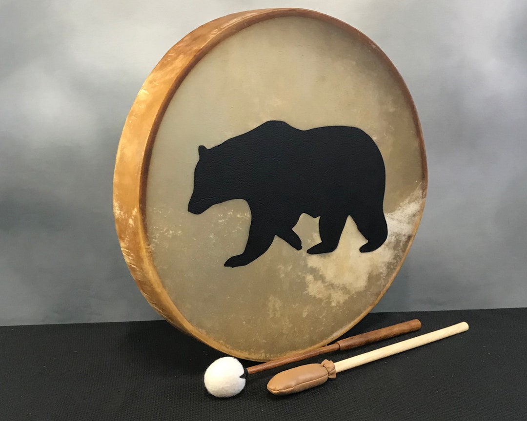 18 Inch Shaman Bear Spirit Frame Drum Journey Healing Ritual Drum ...