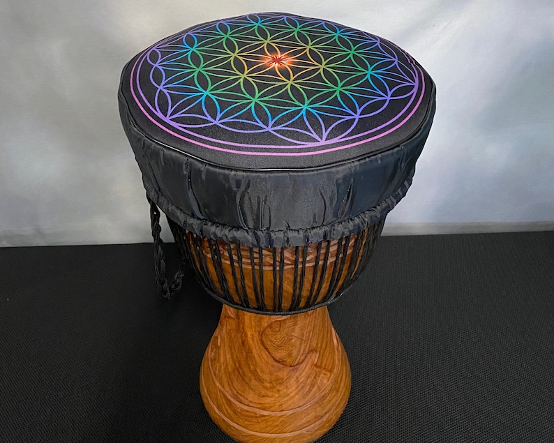 Djembe Cover With Chakra Colors Mandala and Thick Protective Padding ...