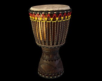 12.5" Head Solo-tuned Djembe by Doug Libby – Ivory Coast Iroko Shell ...