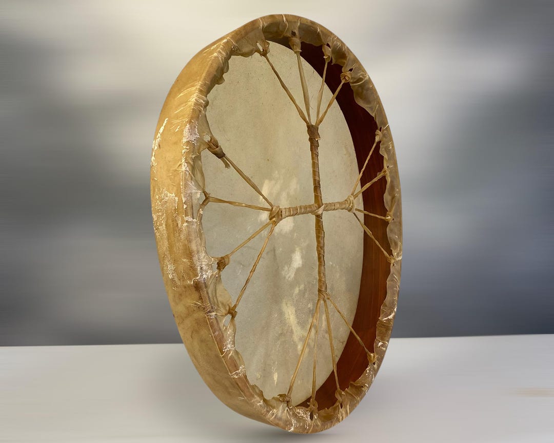 20" Oval Shamanic Drum | Handcrafted Calf Skin Frame Drum With Two Free ...
