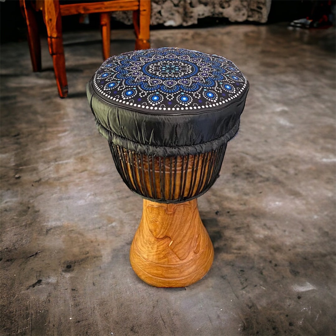 Djembe Cover With Blue Mandala and Thick Protective Padding..... Djembe ...