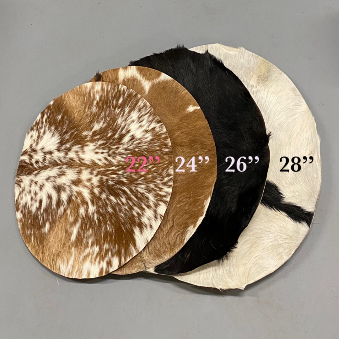 Goat Skin Rawhide Natural Haired Pre-cut Round for Drums Djembes ...