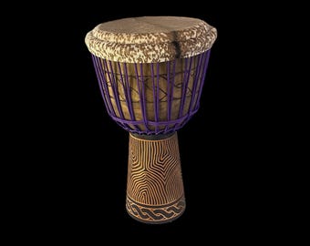 12.5" Head Solo-tuned Djembe by Doug Libby – Ivory Coast Iroko Shell ...