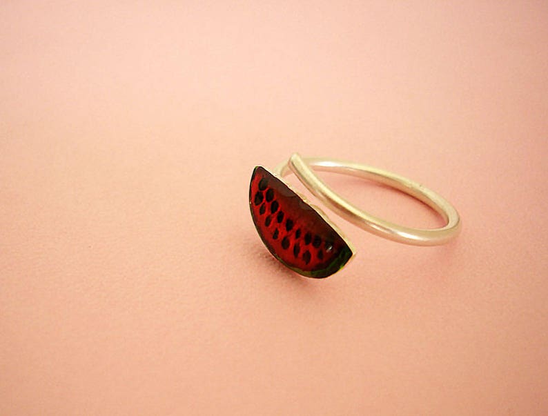 Watermelon Ring Fruit Ring Watermelon Jewelry Adjustable - Etsy