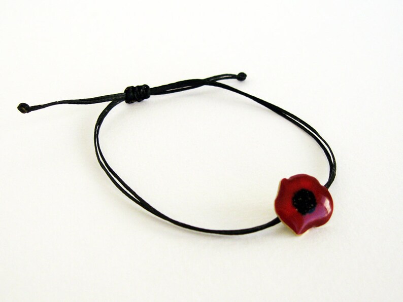 Poppy Bracelet Spring Bracelet Poppy Jewelry Flower - Etsy