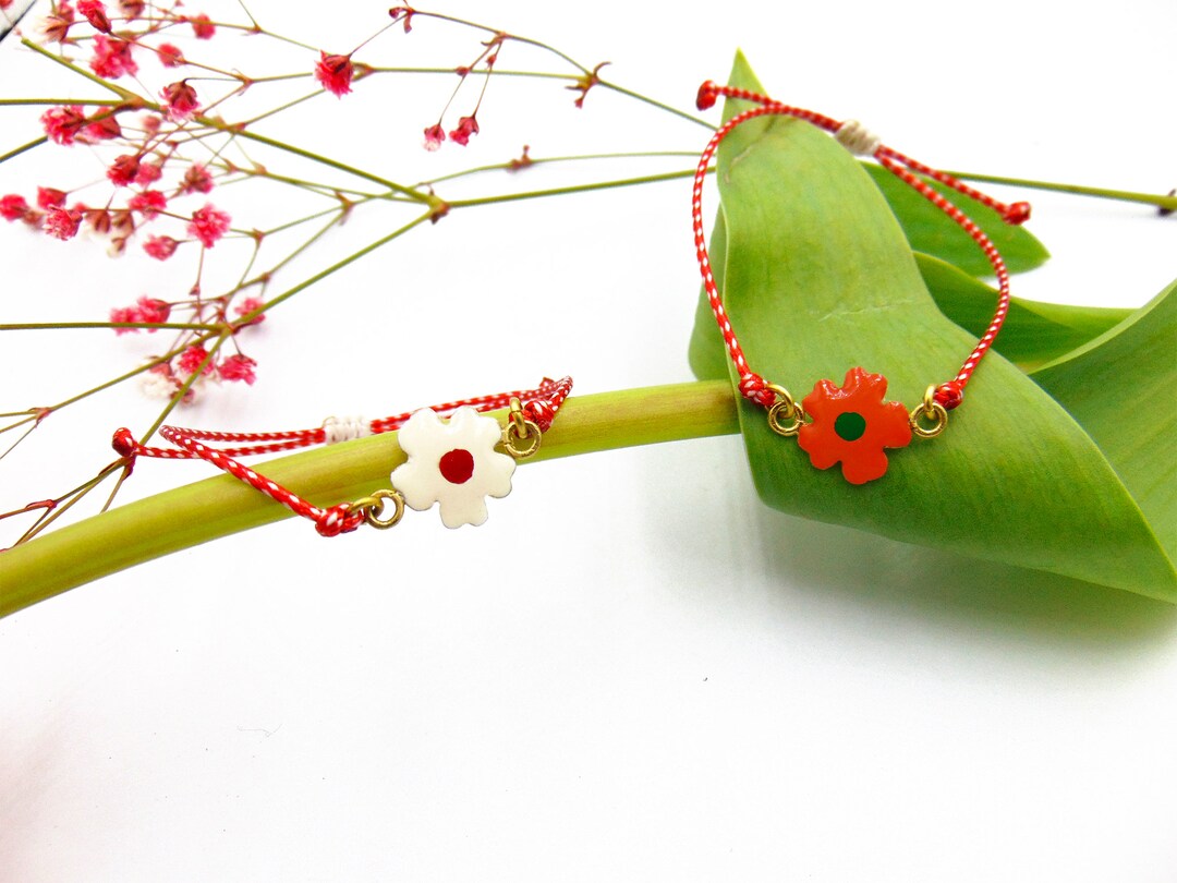 Martis Bracelet Martaki Martisor Μαρτακι Enamel Flower Bracelet Enamel ...