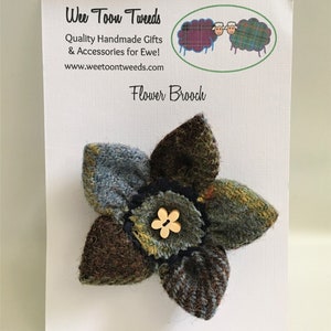 Quality Handmade Harris Tweed Flower Brooch (style 2),corsage, Mother's ...