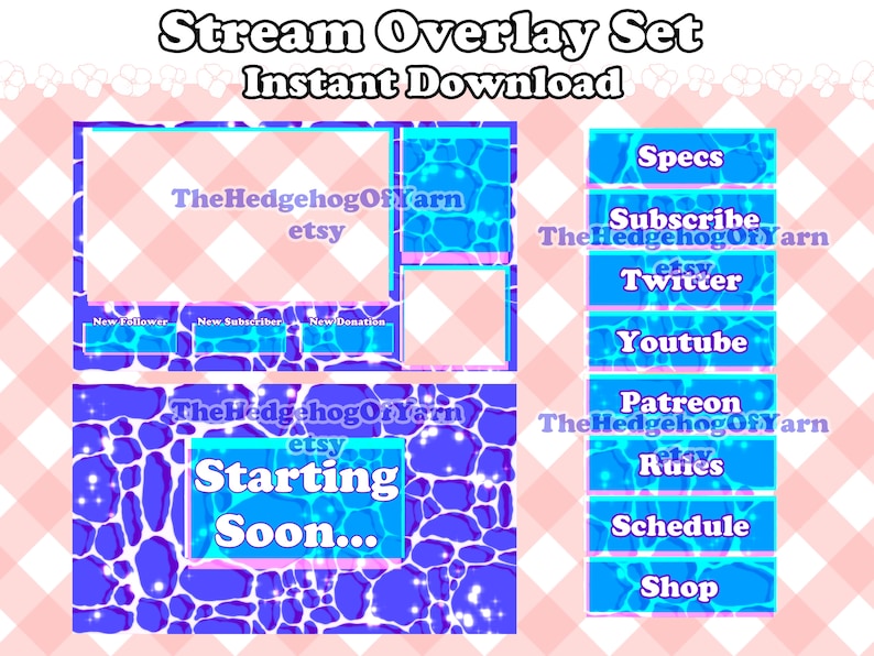Stream Overlay Set | Pool Time | Ready-to-use Instant Download for ...