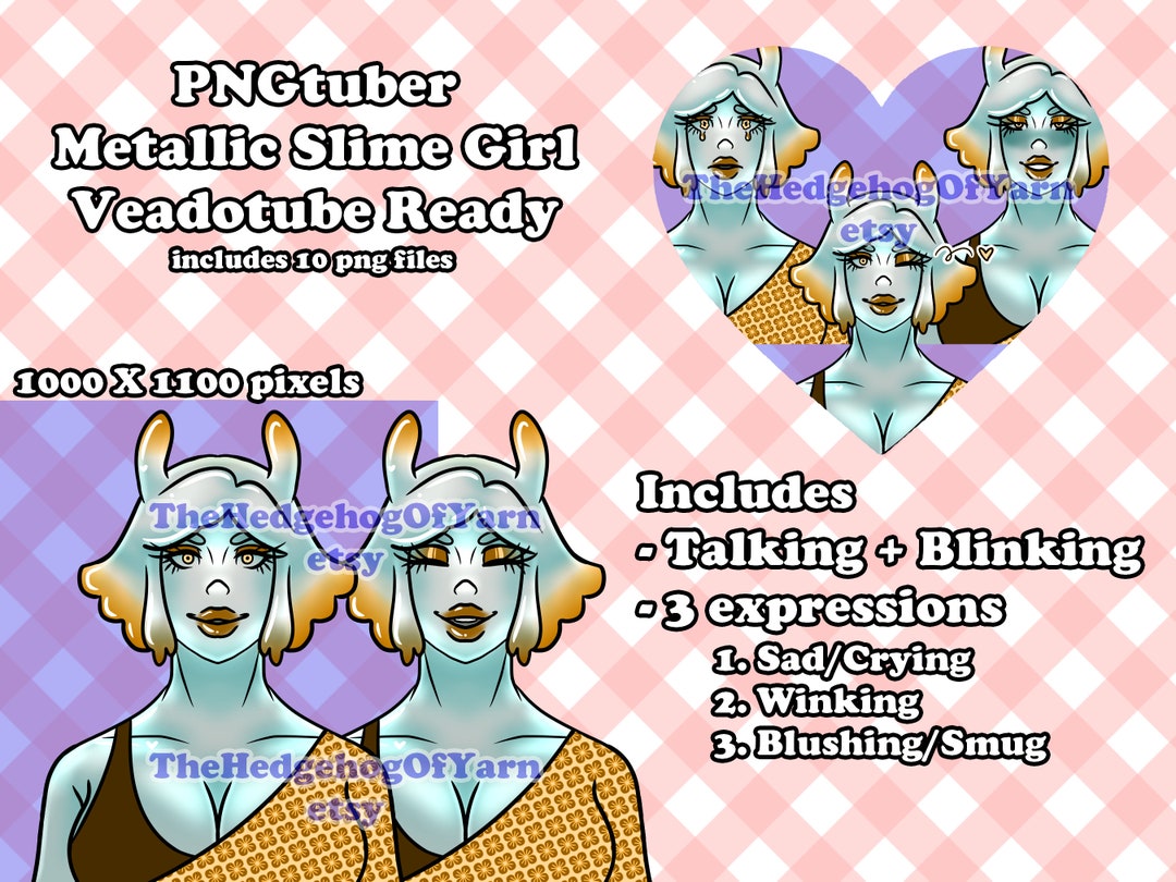 Pngtuber | Metallic Slime Girl | Ready-to-use Instant Download for ...