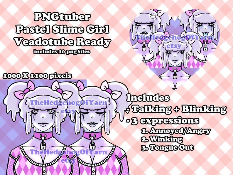 Pngtuber | Pastel Slime Girl | Ready-to-use Instant Download for ...