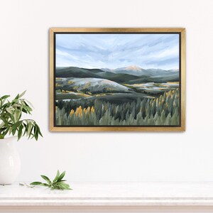 Colorado Landscape Art Print - Abstract Mountain Painting, Wall Art ...