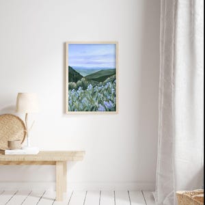 Blue Ridge Art Print - Abstract Mountain Painting, Landscape Wall Art ...
