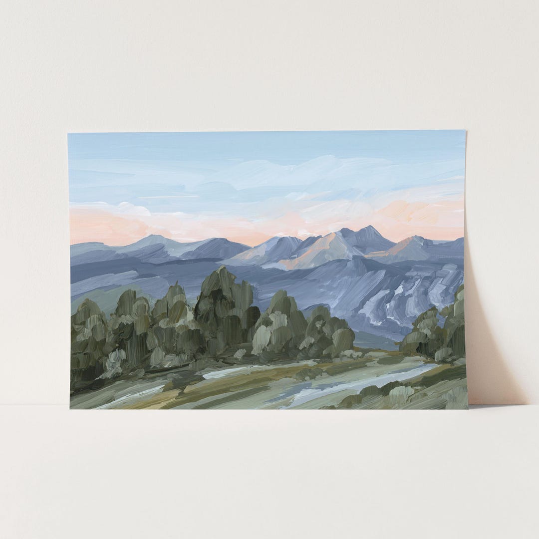 Breckenridge Art Print - Colorado Wall Art, Abstract Mountain Painting ...
