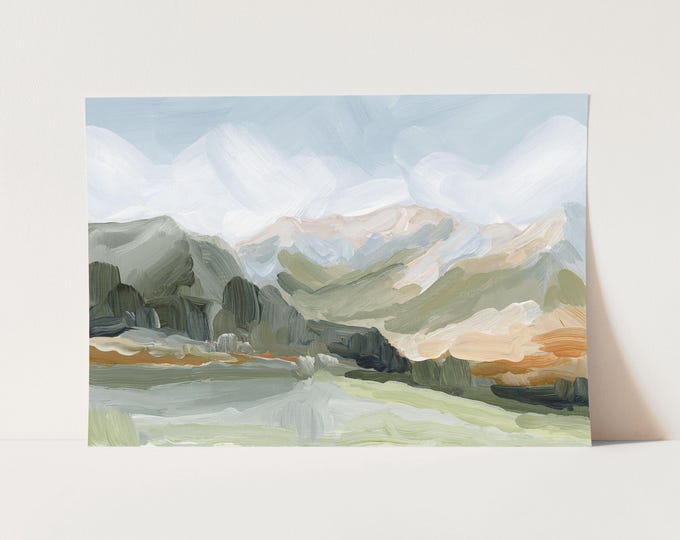 Wasatch Mountains Painting Utah Watercolor Art Print Wildflowers ...