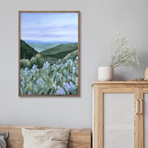 Blue Ridge Art Print - Abstract Mountain Painting, Landscape Wall Art ...