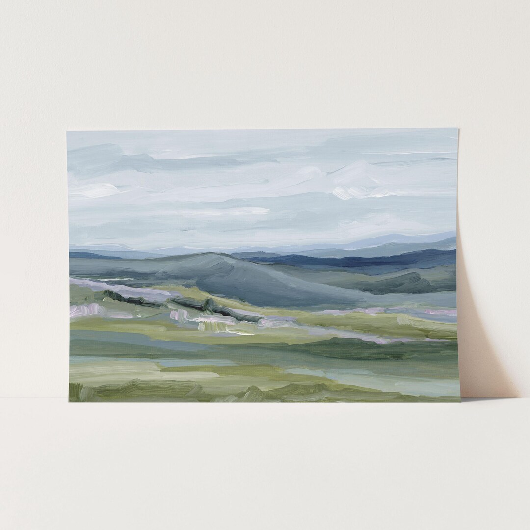 Great Smoky Mountain Art Print Blue Ridge Painting, North Carolina Wall ...