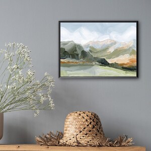 Utah Mountain Art Print- Colorful Landscape Painting, Abstract Scenery ...