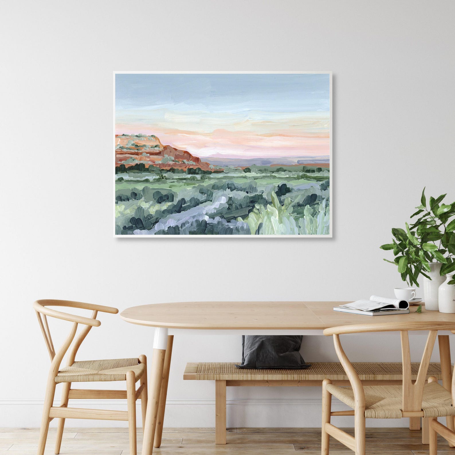 Utah Desert Art Print: Abstract Mountain Landscape Painting - Etsy