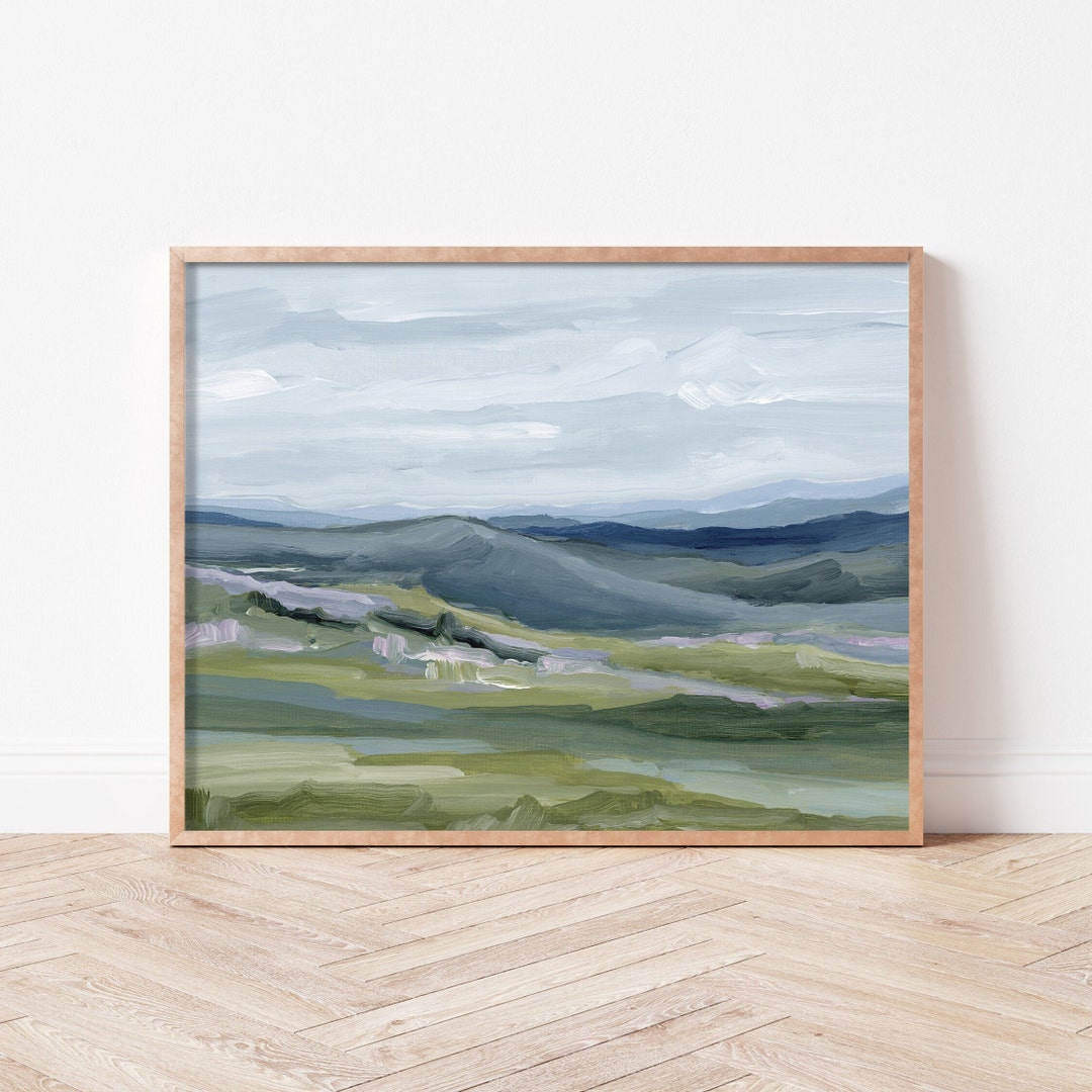 Great Smoky Mountain Art Print Blue Ridge Painting, North Carolina Wall ...