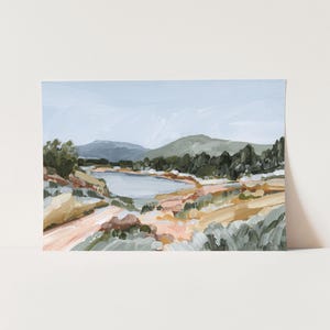 Colorado Art Print Scenic Landscape Art, Abstract Mountain Painting ...