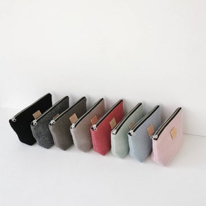 Colored Wool Pouch to Organize the Bag. Make up Zipper Purse for Woman ...