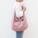 Pink Linen Hobo Handbag. Comfy Shoulder Bag for Woman. Large - Etsy