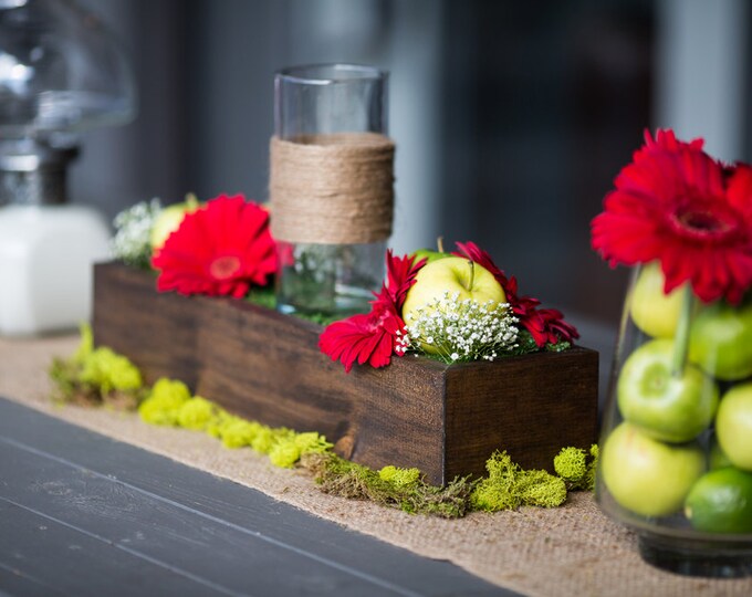 Wood Trough Table Trough Table Runner Centerpiece DIY Wedding ...