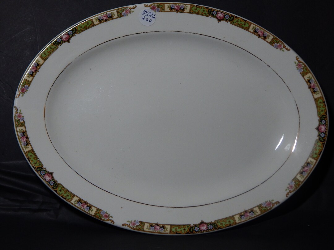 CC Thompson Pottery Co. Serving Platter in Chartreuse Pattern - Etsy