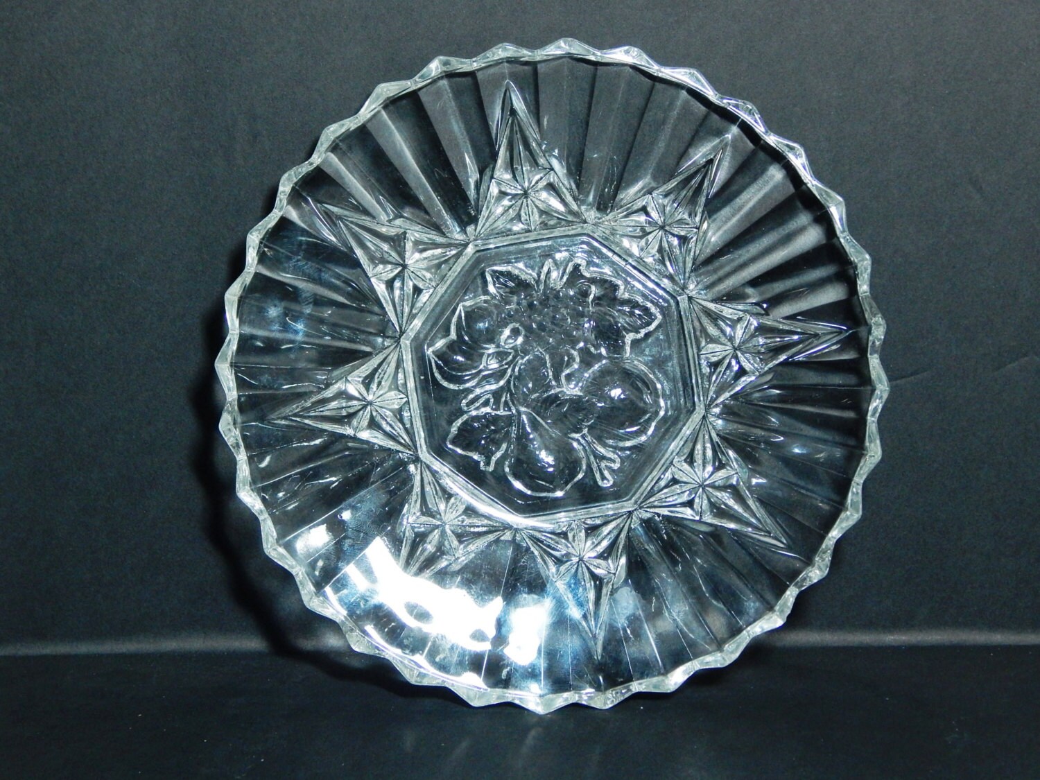 Depression Glass Clear Plates, Set of Two - Etsy