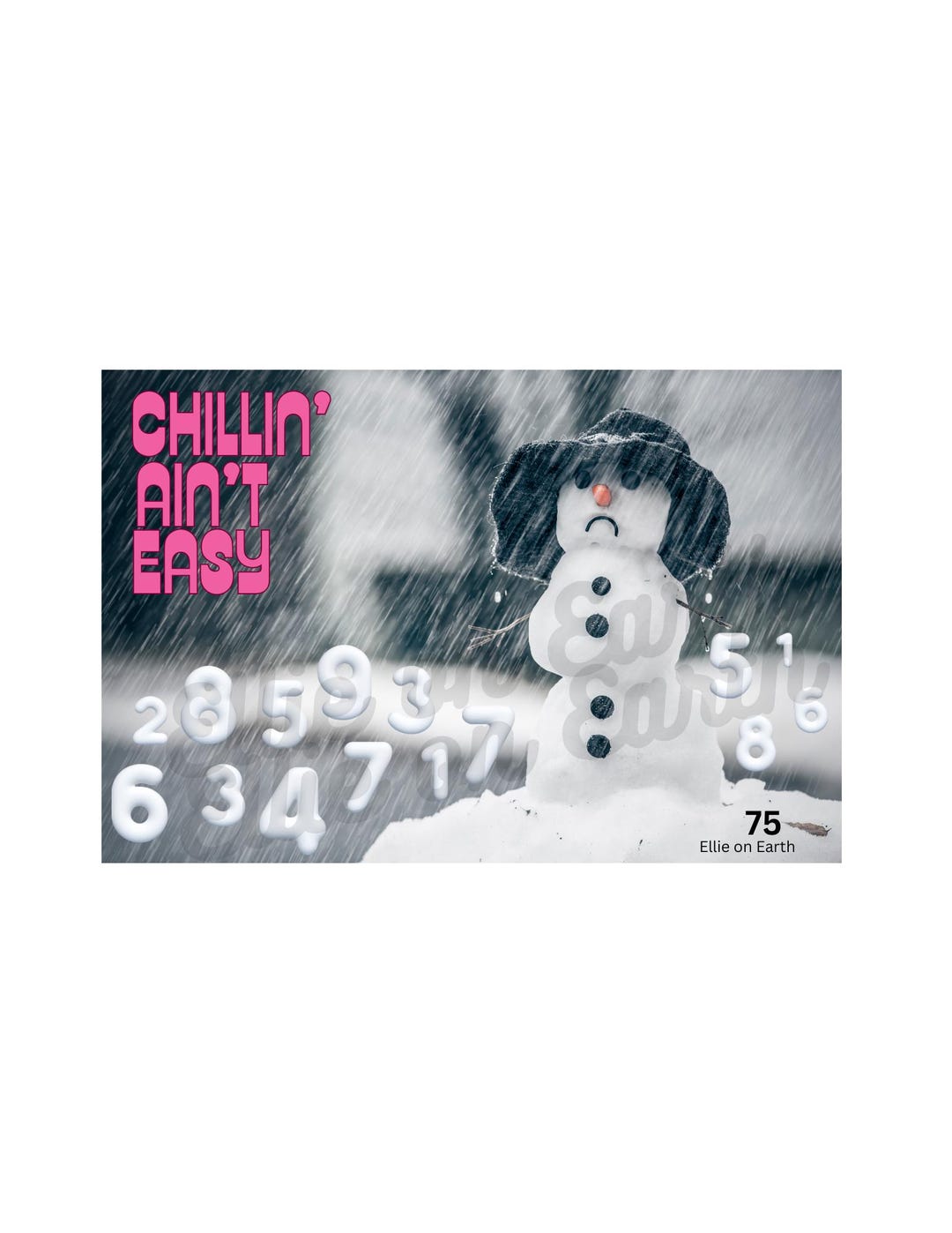 Chill'n Ain't Easy Snowman Savings Challenge Save 75 Downloadable Print ...