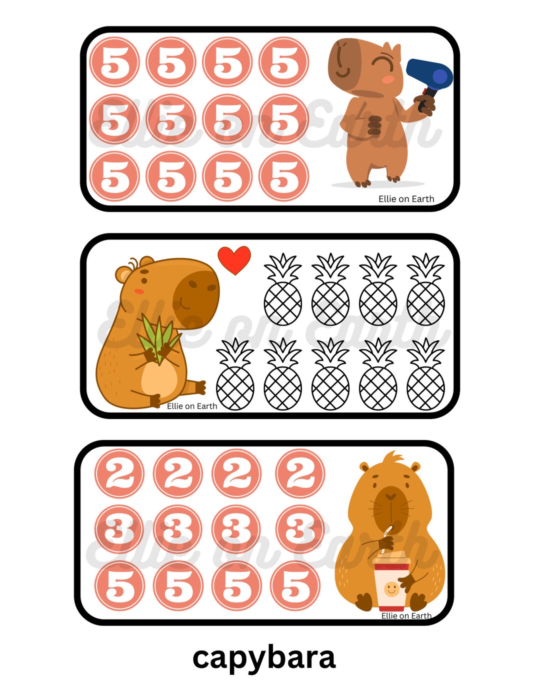 Pineapple Capybara Cash Savings Challenges A6 Download Printable Guinea ...