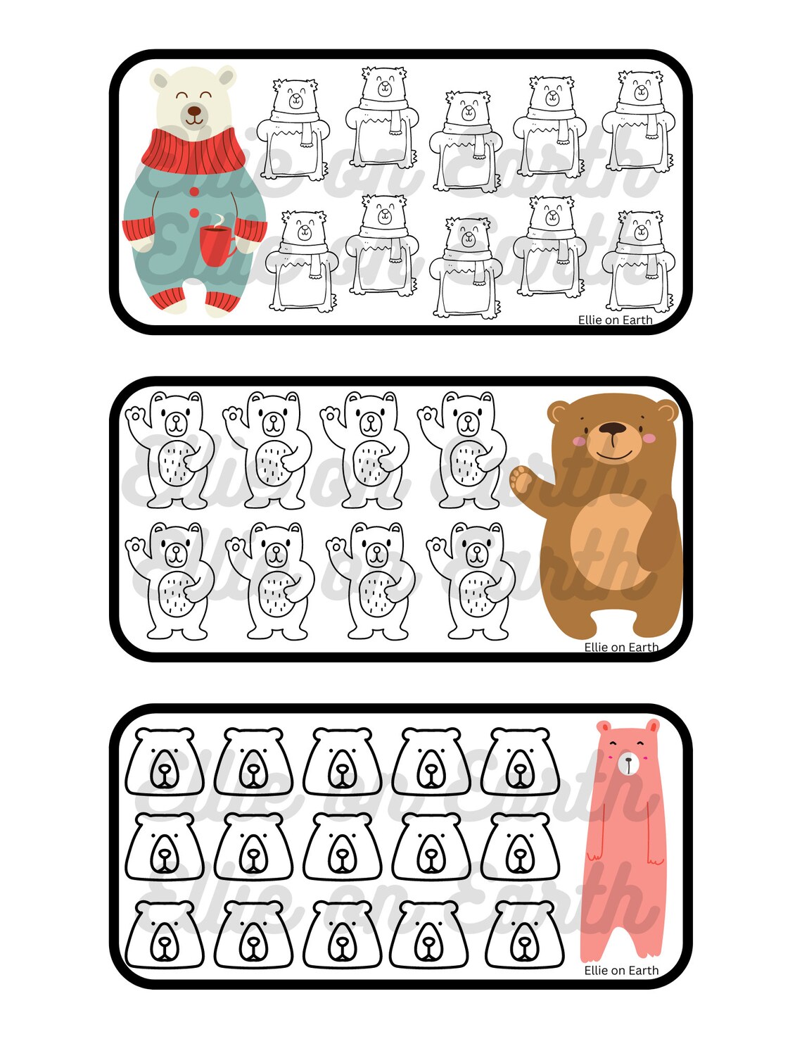 Winter Bears A6 Mini Cash Savings Challenge Printable Download - Etsy