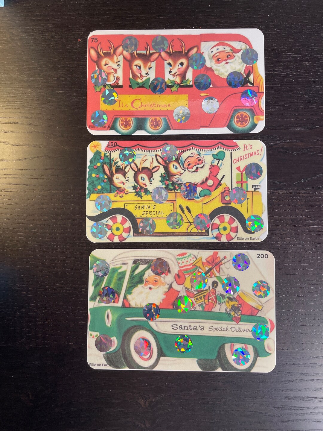 1960’s Vintage Retro Santa Bus Mini Scratch off Cash Savings Challenges ...